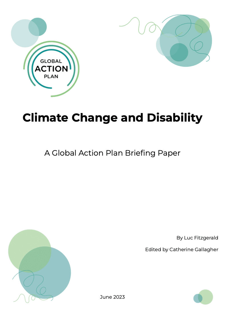 Climate Change & Disability - Global Action Plan